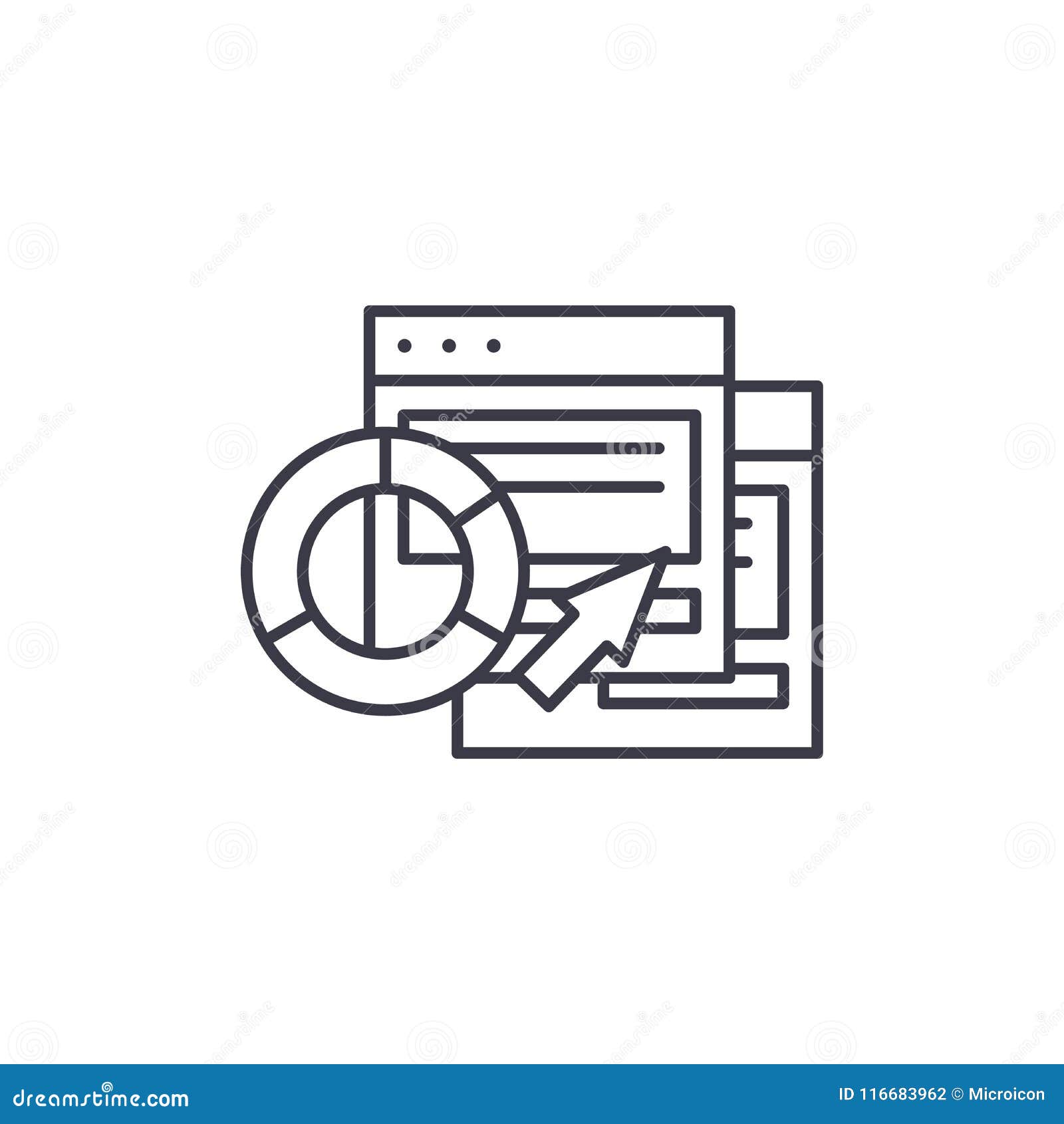 CRM Software Reports Linear Icon Concept. CRM Software Reports Line ...