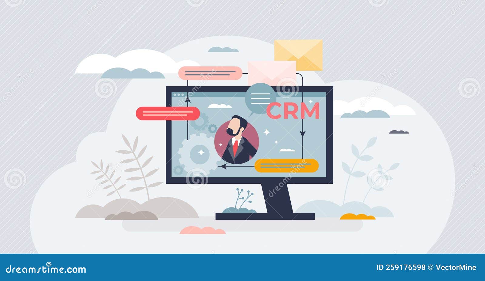 CRM System or Customer Relationship Management Software Tiny Person ...