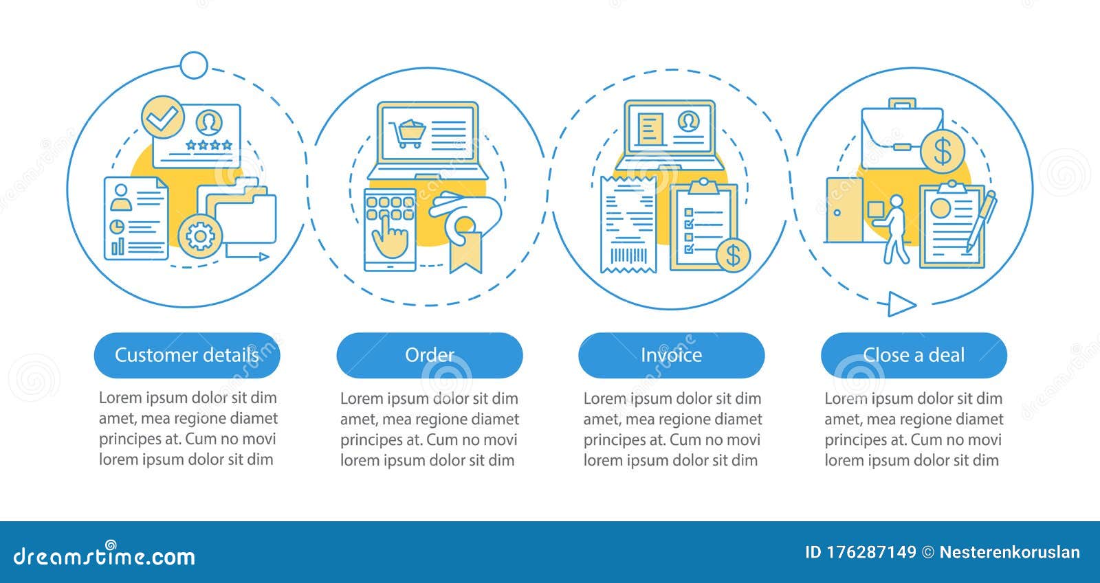 CRM System Vector Infographic Template Stock Vector - Illustration of ...