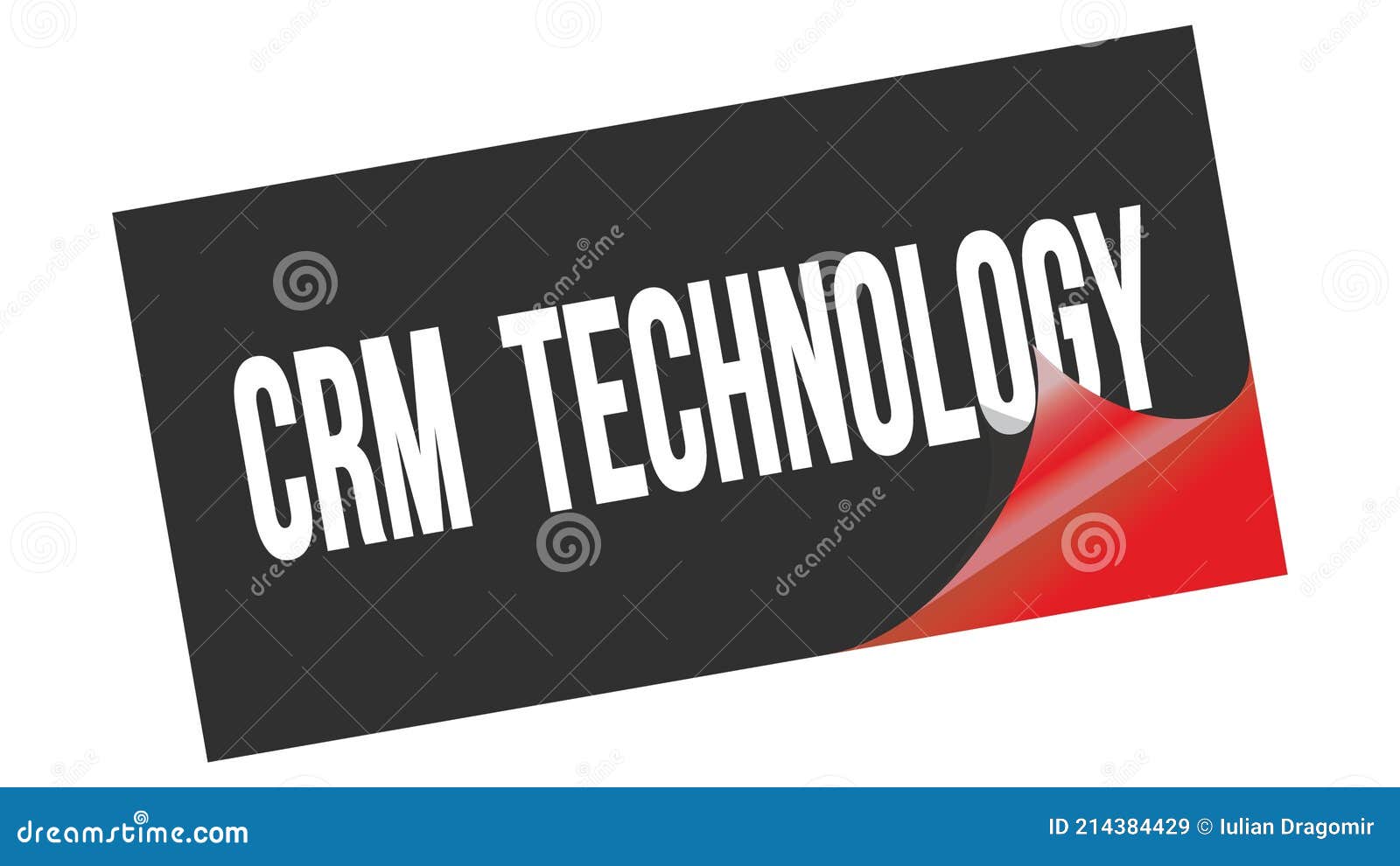 CRM TECHNOLOGY Text on Black Red Sticker Stamp Stock Illustration ...