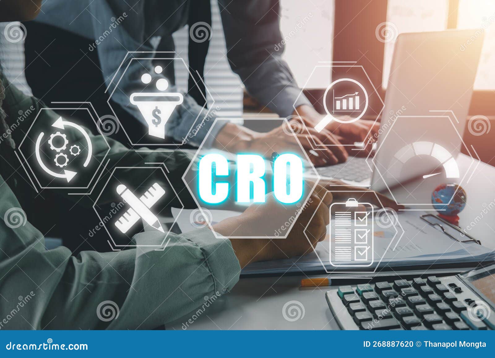 CRO, Conversion Rate Optimization Concept, Business Team Analyzing ...