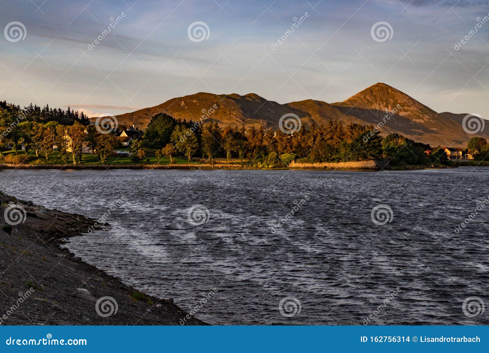 Croagh Patrick Mountain at Sunset Stock Photo - Image of sunset, saint ...