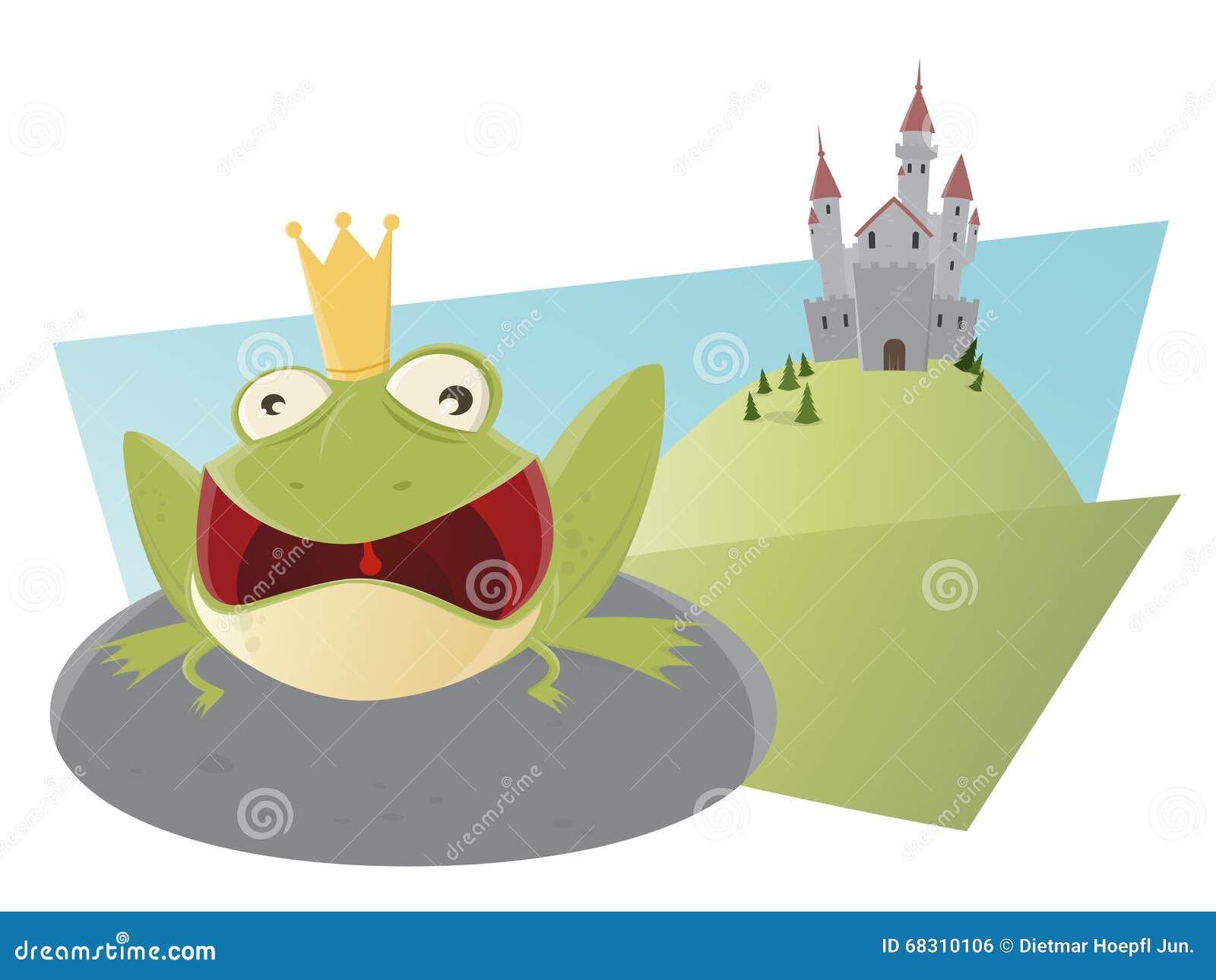 Croaking Cartoon Frog with Mouth Wide Open Stock Vector - Illustration ...
