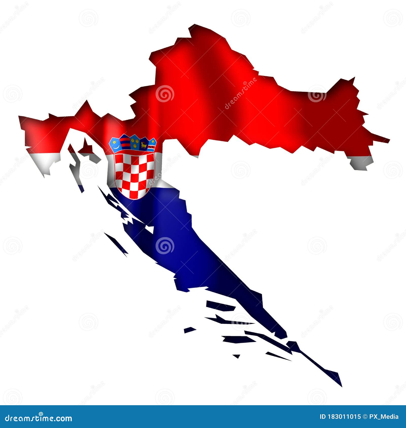 Croatia - Country Flag and Border Shape Stock Illustration ...