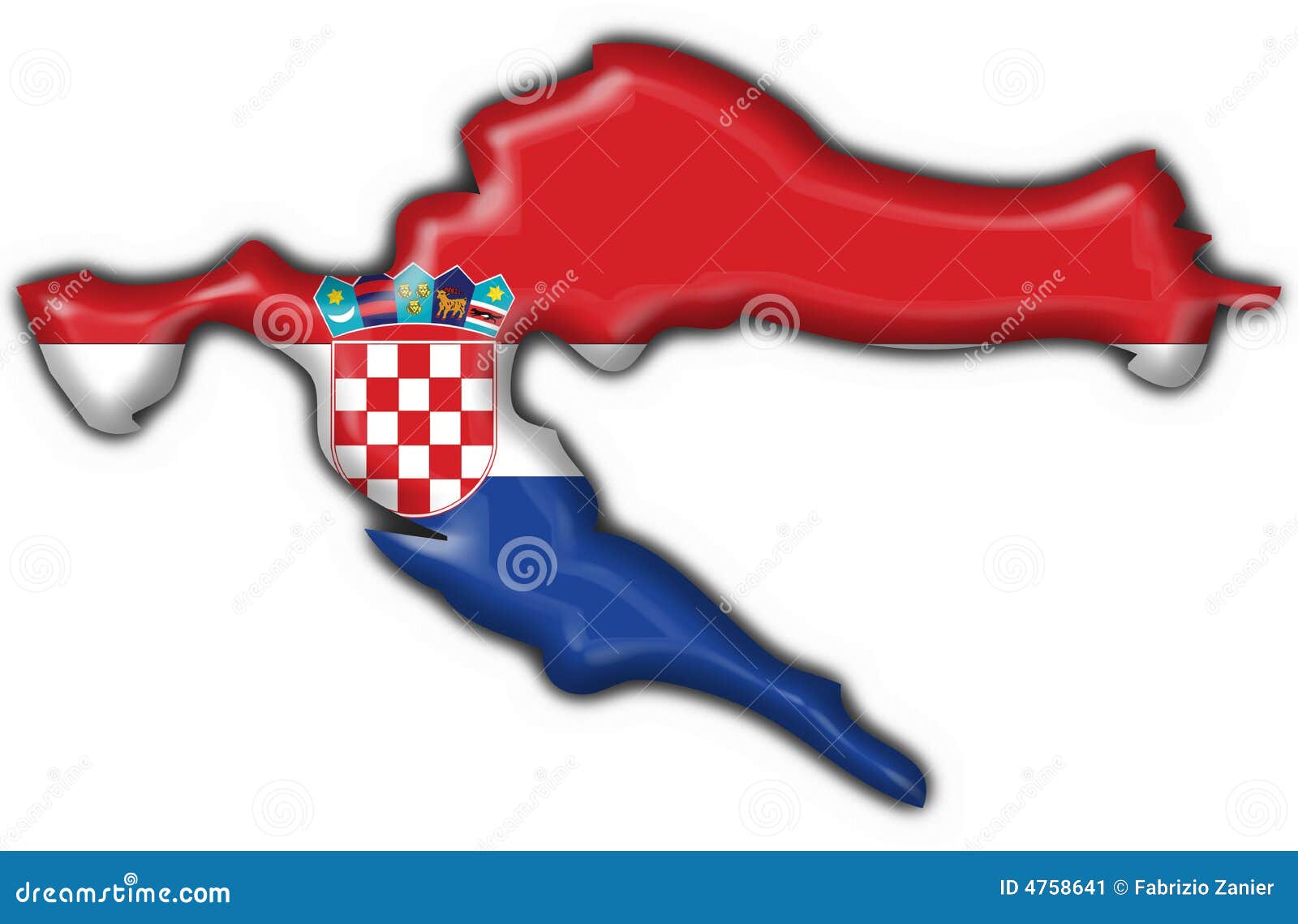 Croatia Button Flag Map Shape Stock Illustration - Illustration of ...