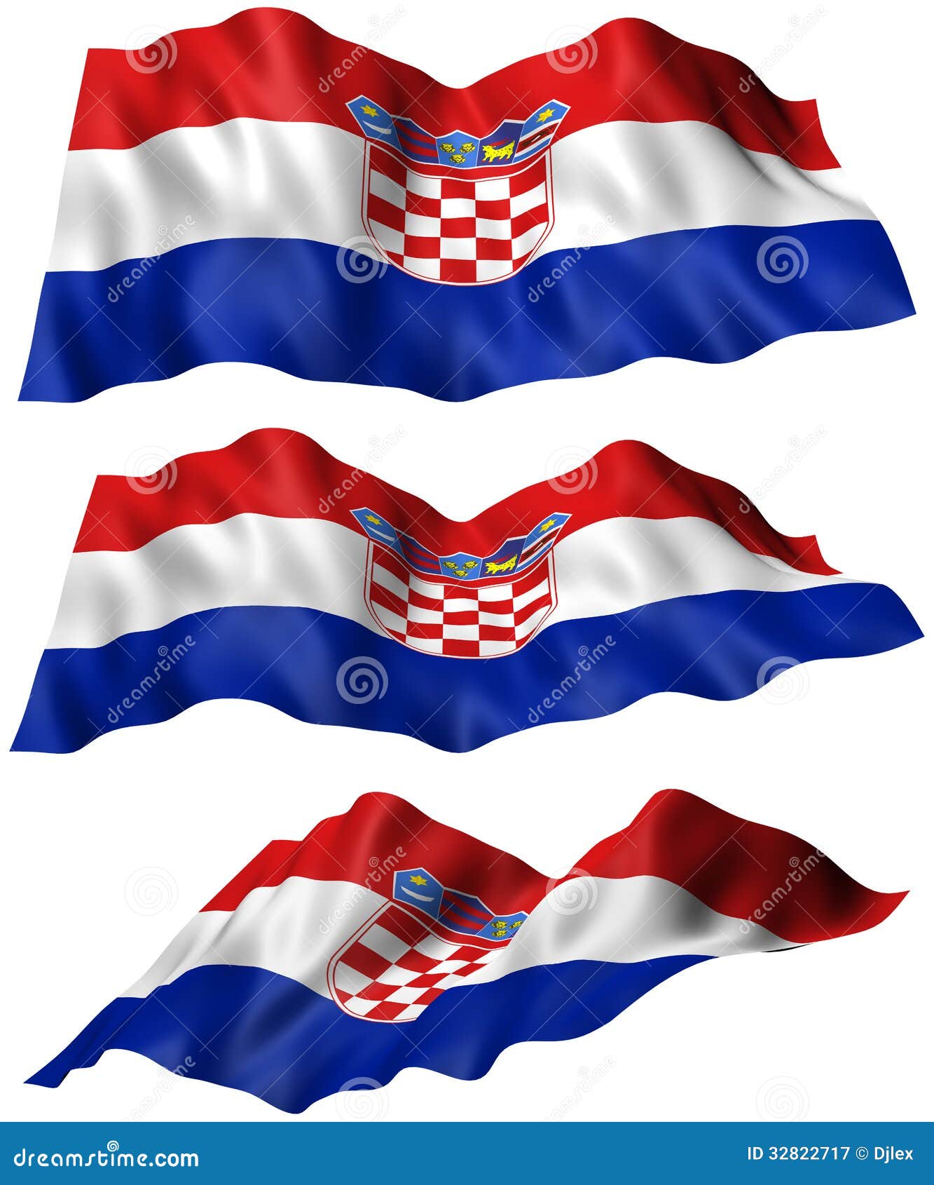 Croatia Flag Vector Set. Different Geometric Shapes. Flat Style ...