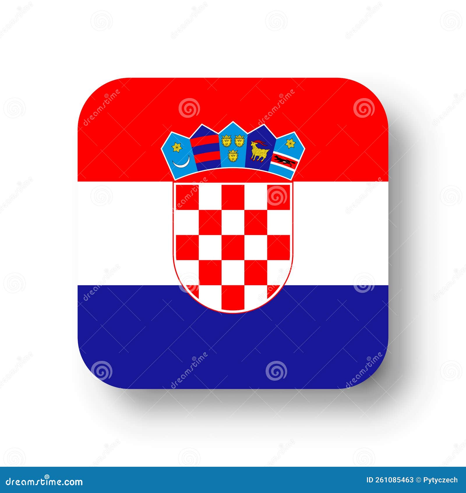 Rounded Square Vector Flag of Croatia Stock Vector - Illustration of ...