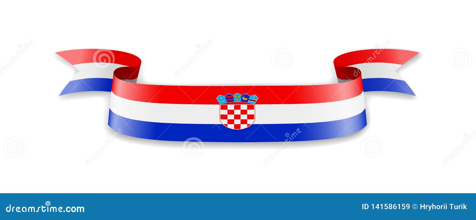 Croatia Flag in the Form of Wave Ribbon Stock Illustration ...