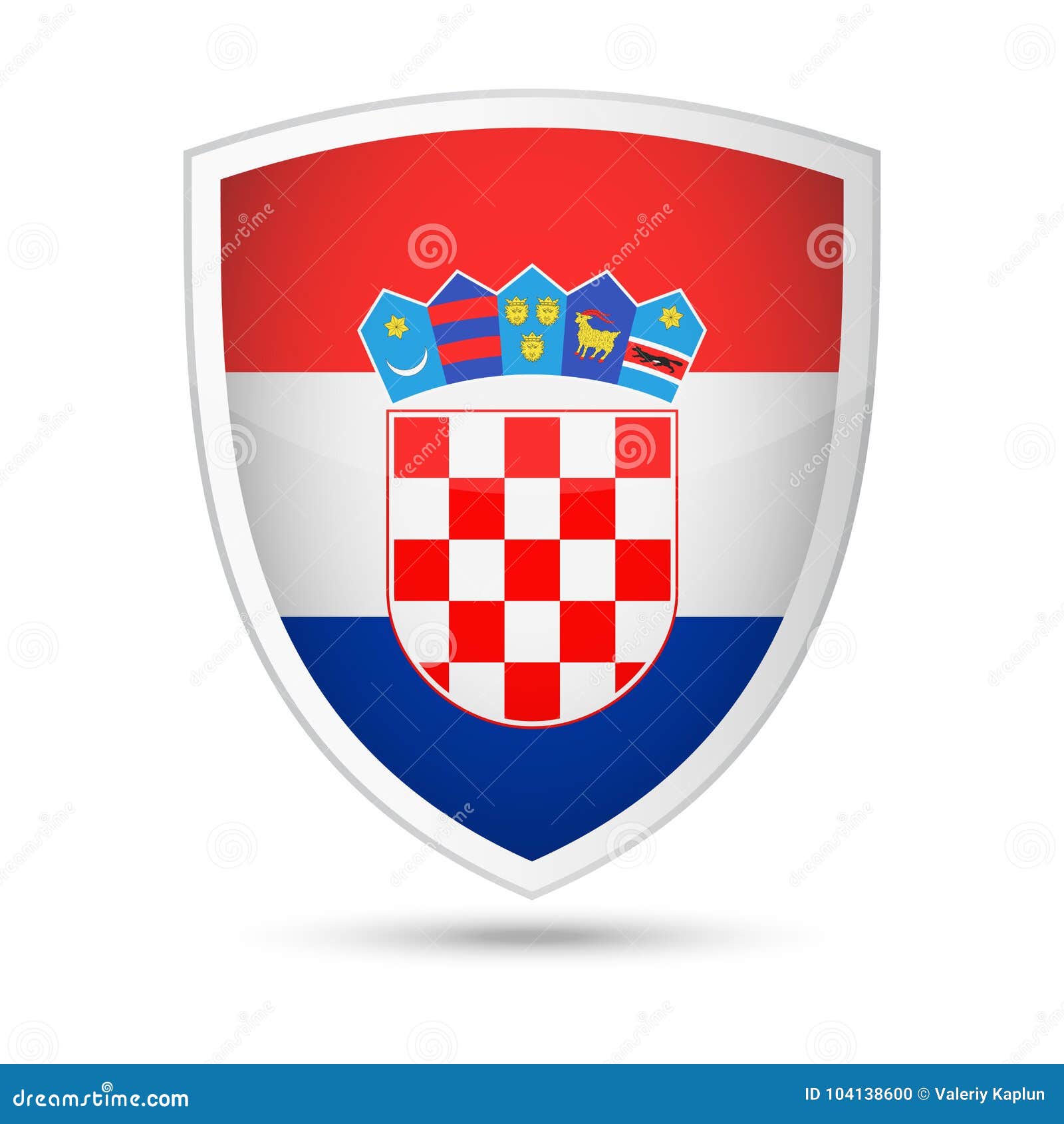 Croatia Flag Vector Shield Icon Stock Illustration - Illustration of ...