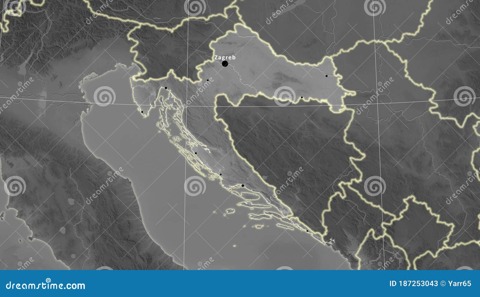 Croatia - Grayscale. Composition, Borders Stock Illustration ...