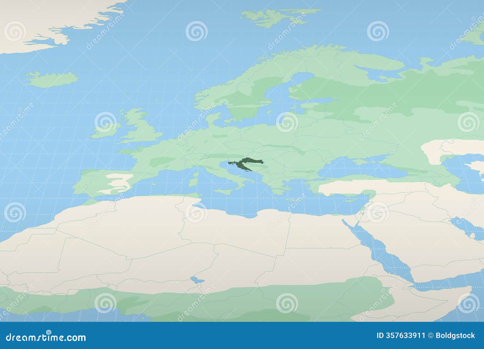Croatia Highlighted on a Detailed Map, Geographic Location of Croatia ...