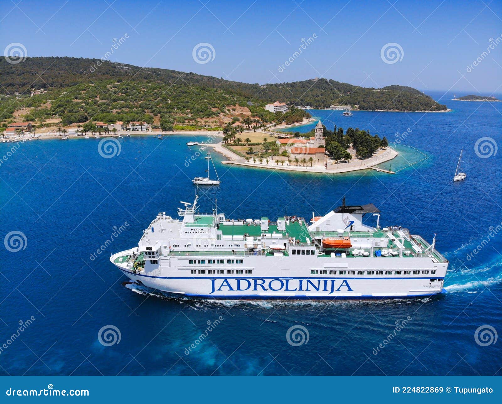 Jadrolinija Ferry MF Tin Ujevic In Supetar Harbor Connecting Croatian ...
