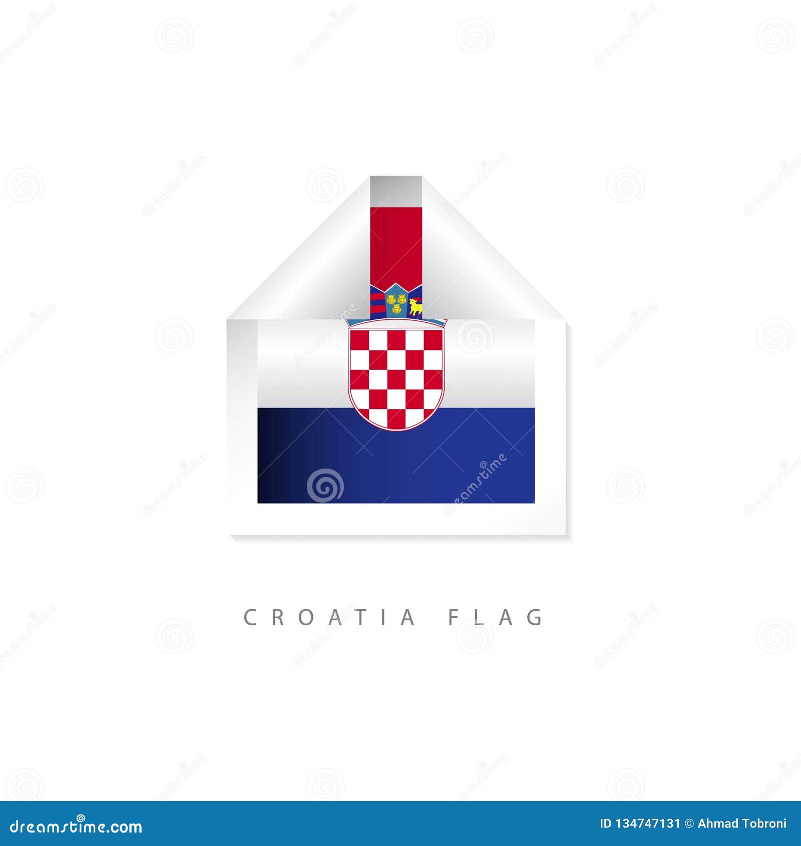 Croatia Label Flags Vector Template Design Stock Vector - Illustration ...