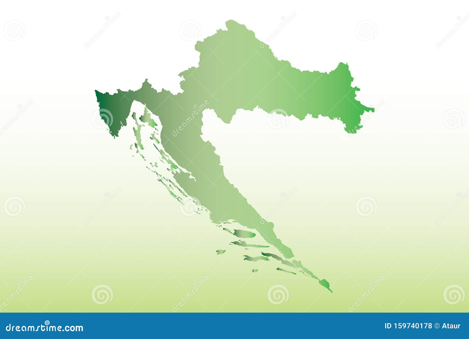 Croatia Map Using Green Color with Dark and Light Effect Vector on ...