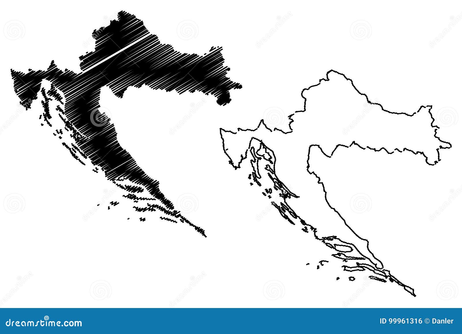 Croatia map vector stock vector. Illustration of national - 99961316