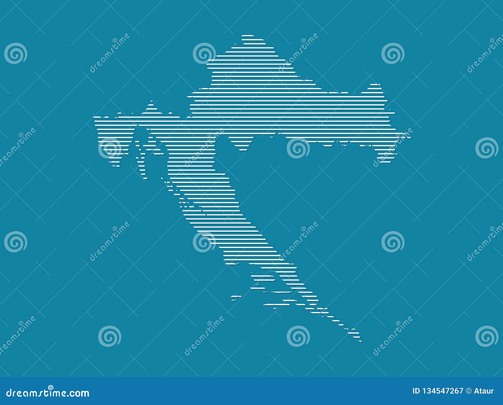 Croatia Map Vector Illustration Using Simple Straight Lines Of White ...