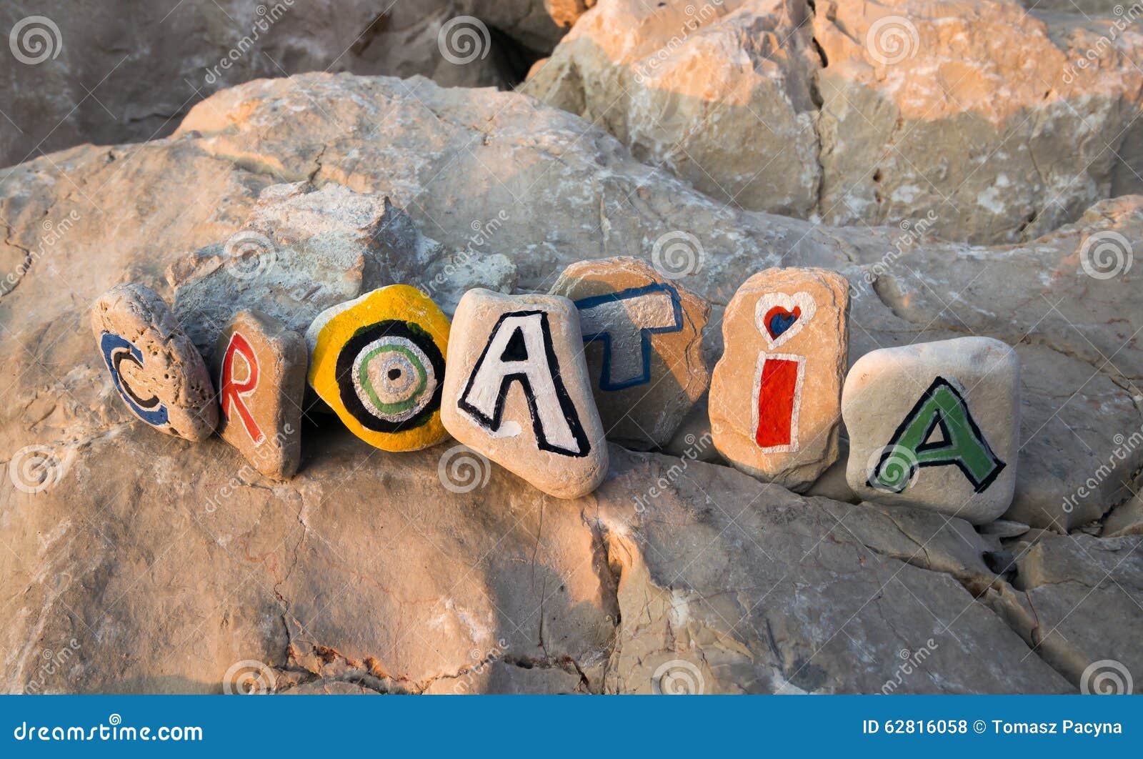Croatia Name Painted on Stones Stock Photo - Image of adriatic, beach ...
