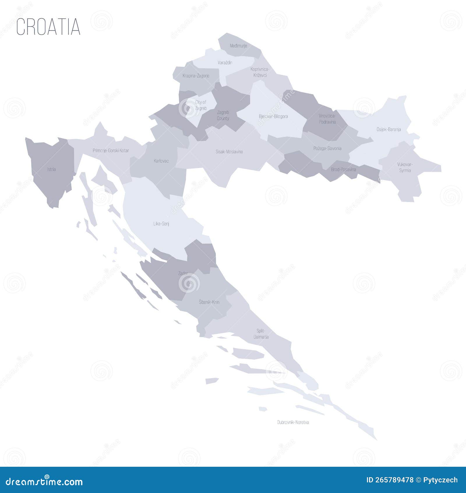 Croatia - Political Map Of Counties Cartoon Vector | CartoonDealer.com ...