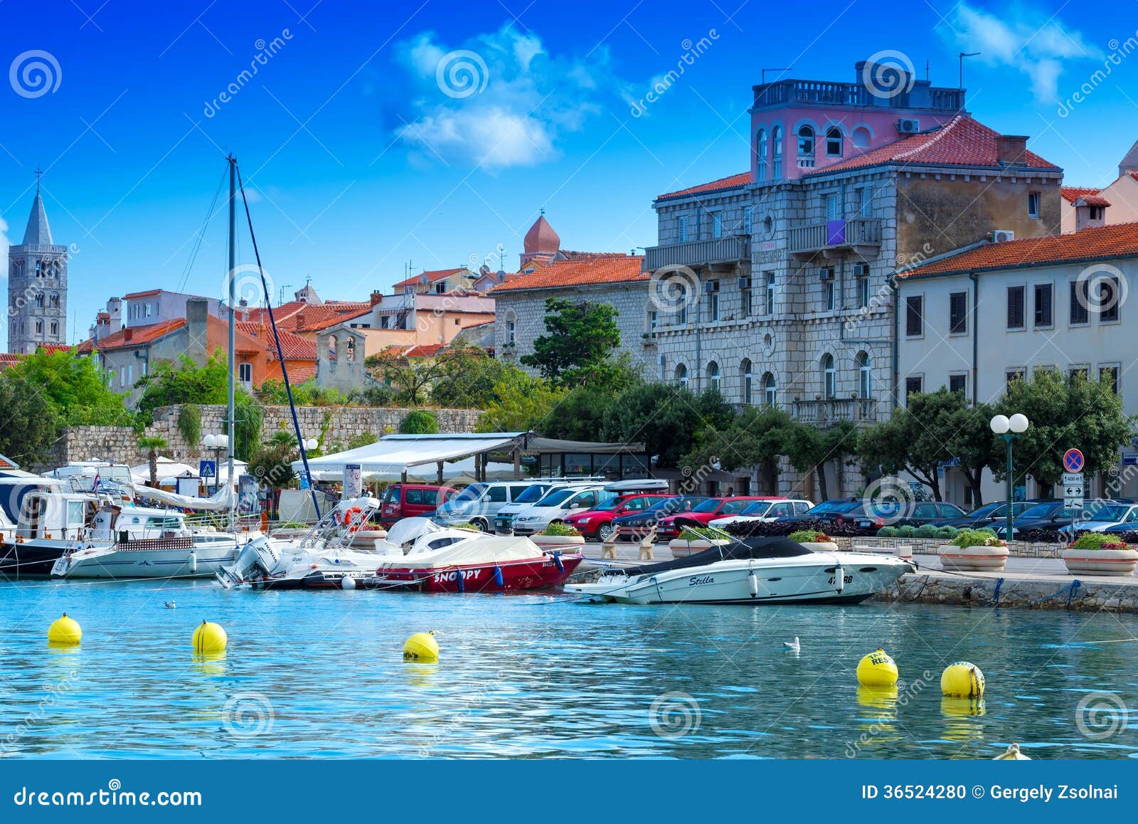 Croatia, Rab City harbor editorial image. Image of sailboat - 36524280