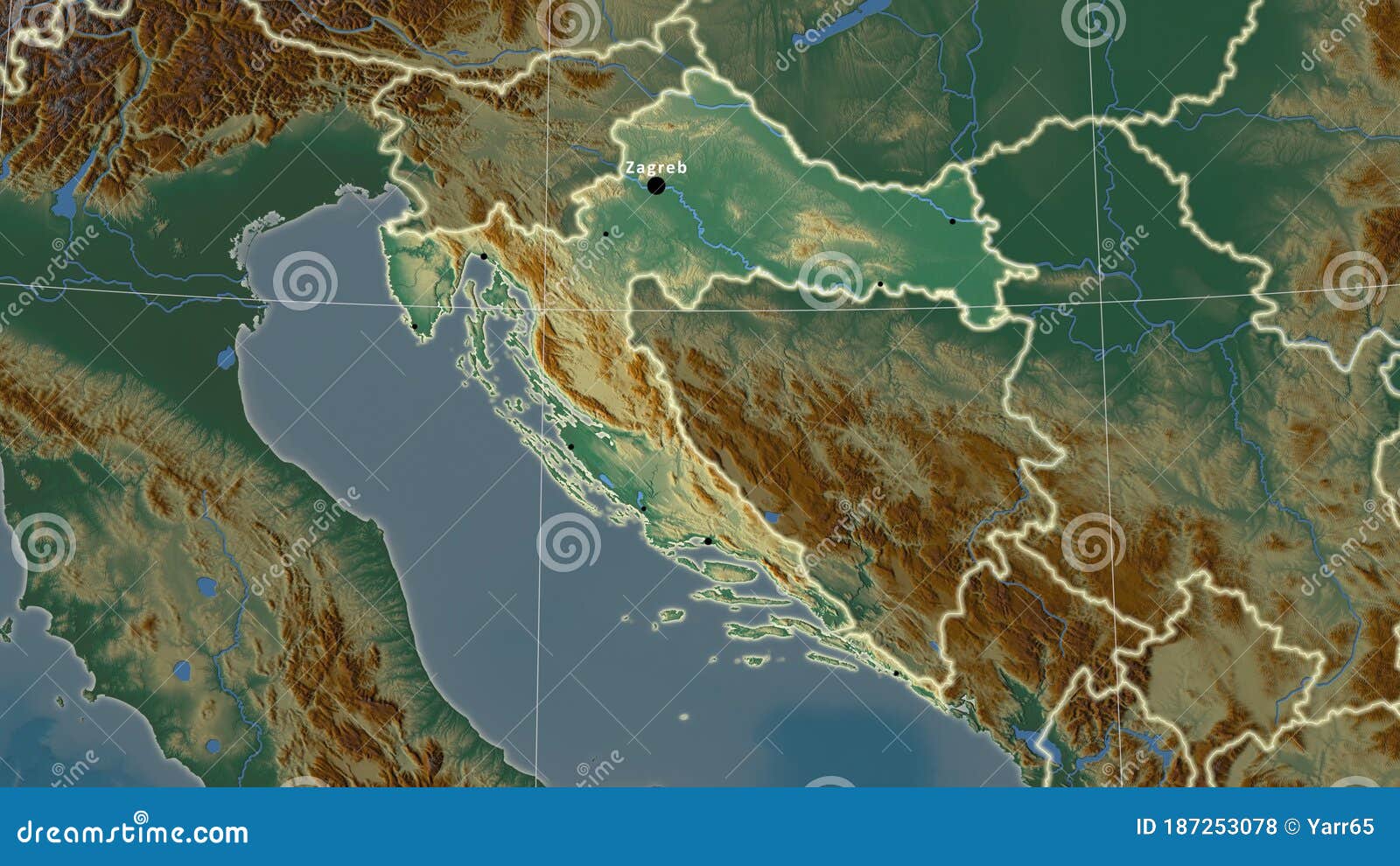 Croatia - Relief. Composition, Borders Stock Illustration ...