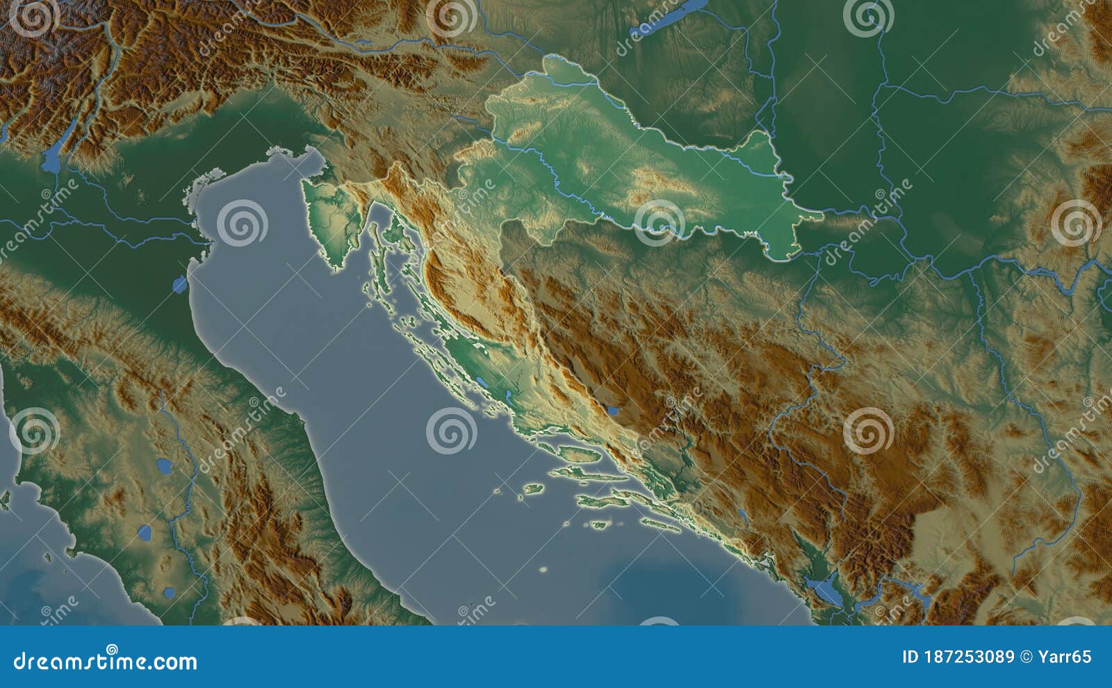 Croatia - Relief. Composition Stock Illustration - Illustration of ...