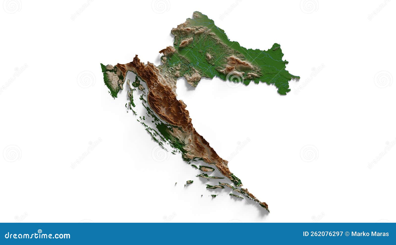 Croatia relief map stock illustration. Illustration of topographic ...