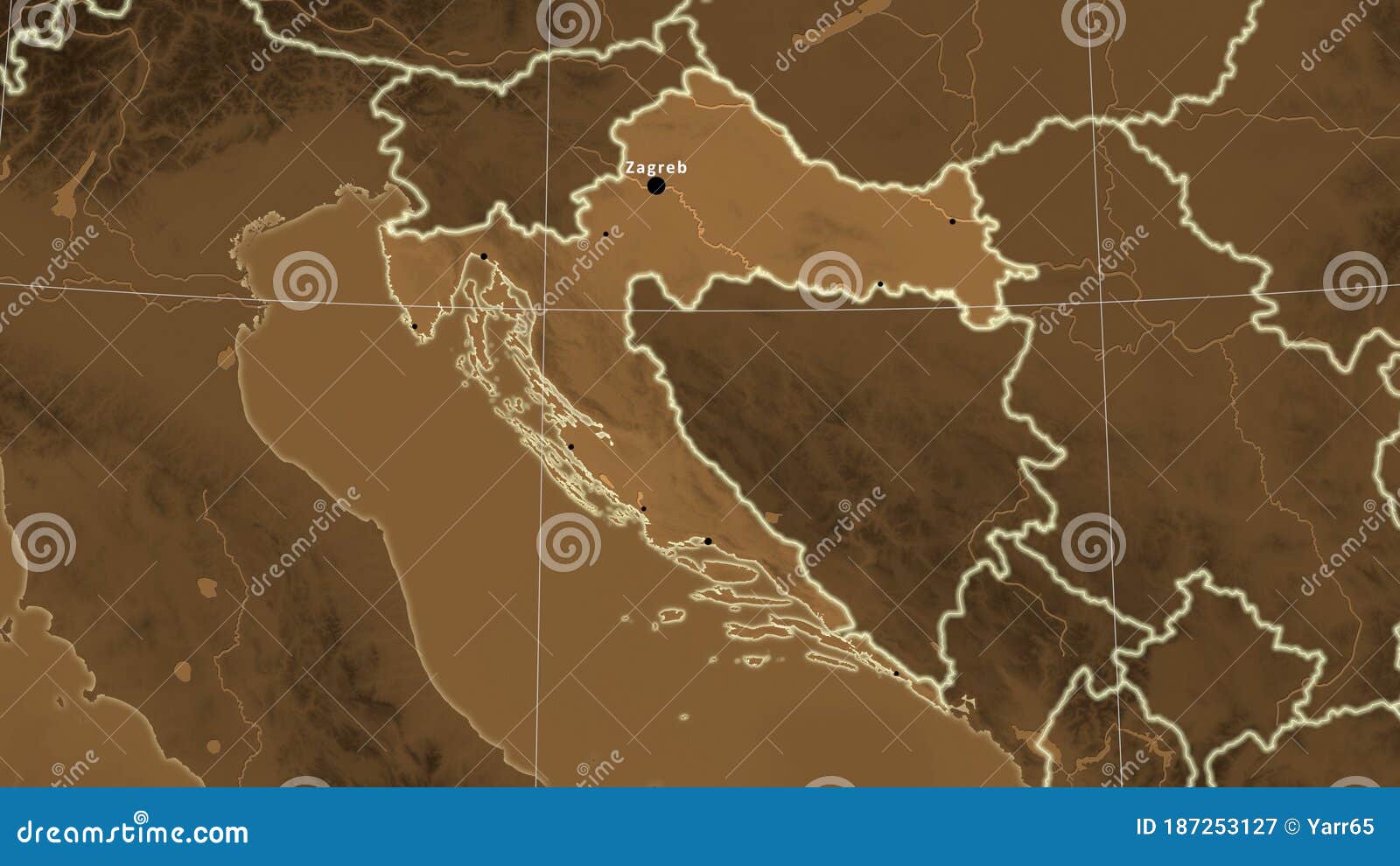 Croatia - Tint. Composition, Borders Stock Illustration - Illustration ...