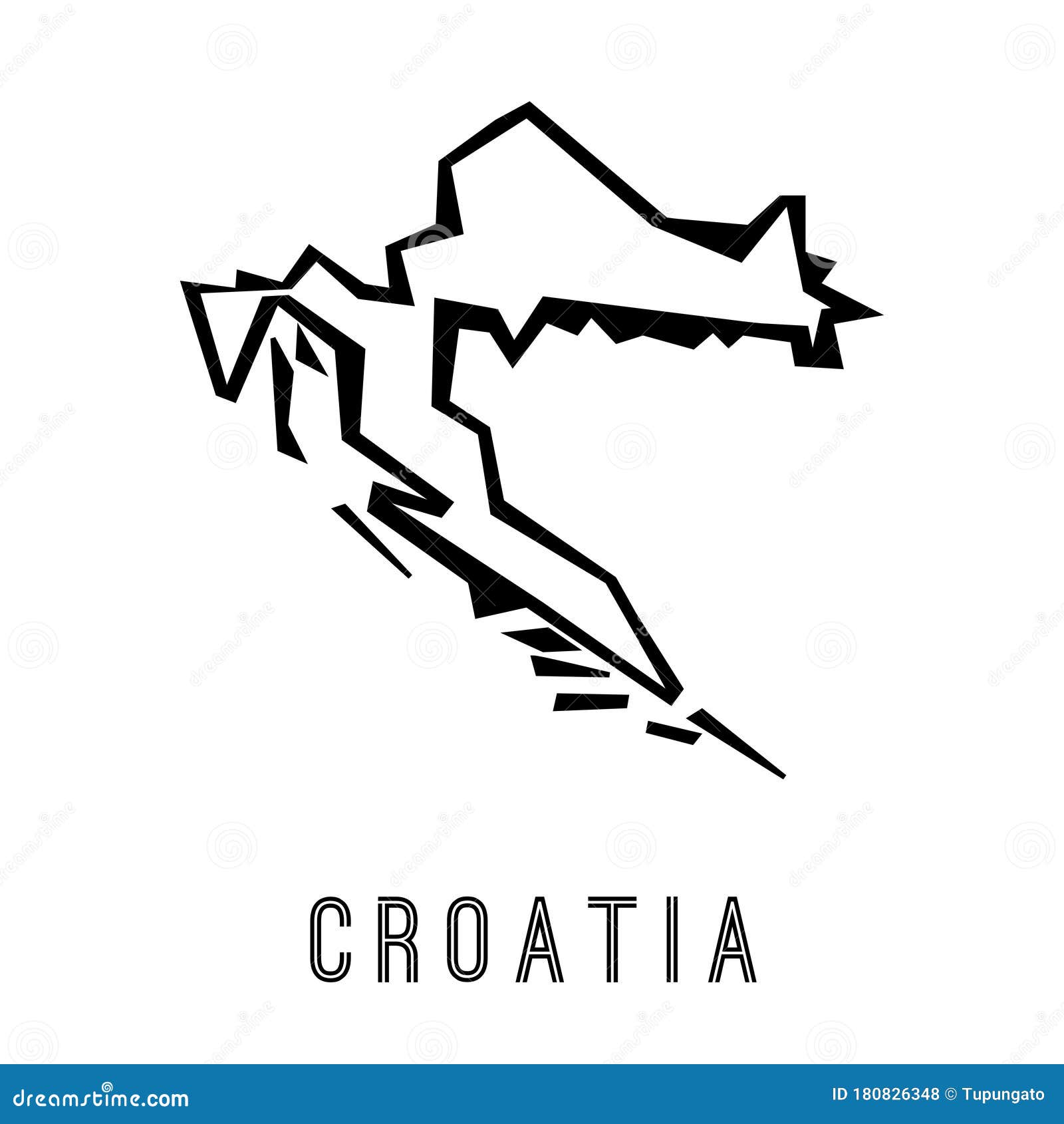 Croatia vector map stock vector. Illustration of contour - 180826348