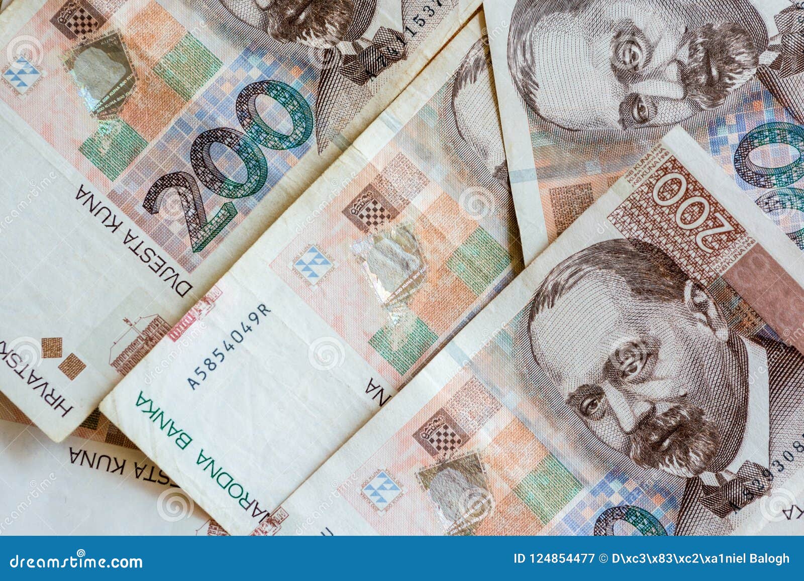 Croatian Currency Banknotes. Set of Croatian Kuna. Stock Image - Image ...