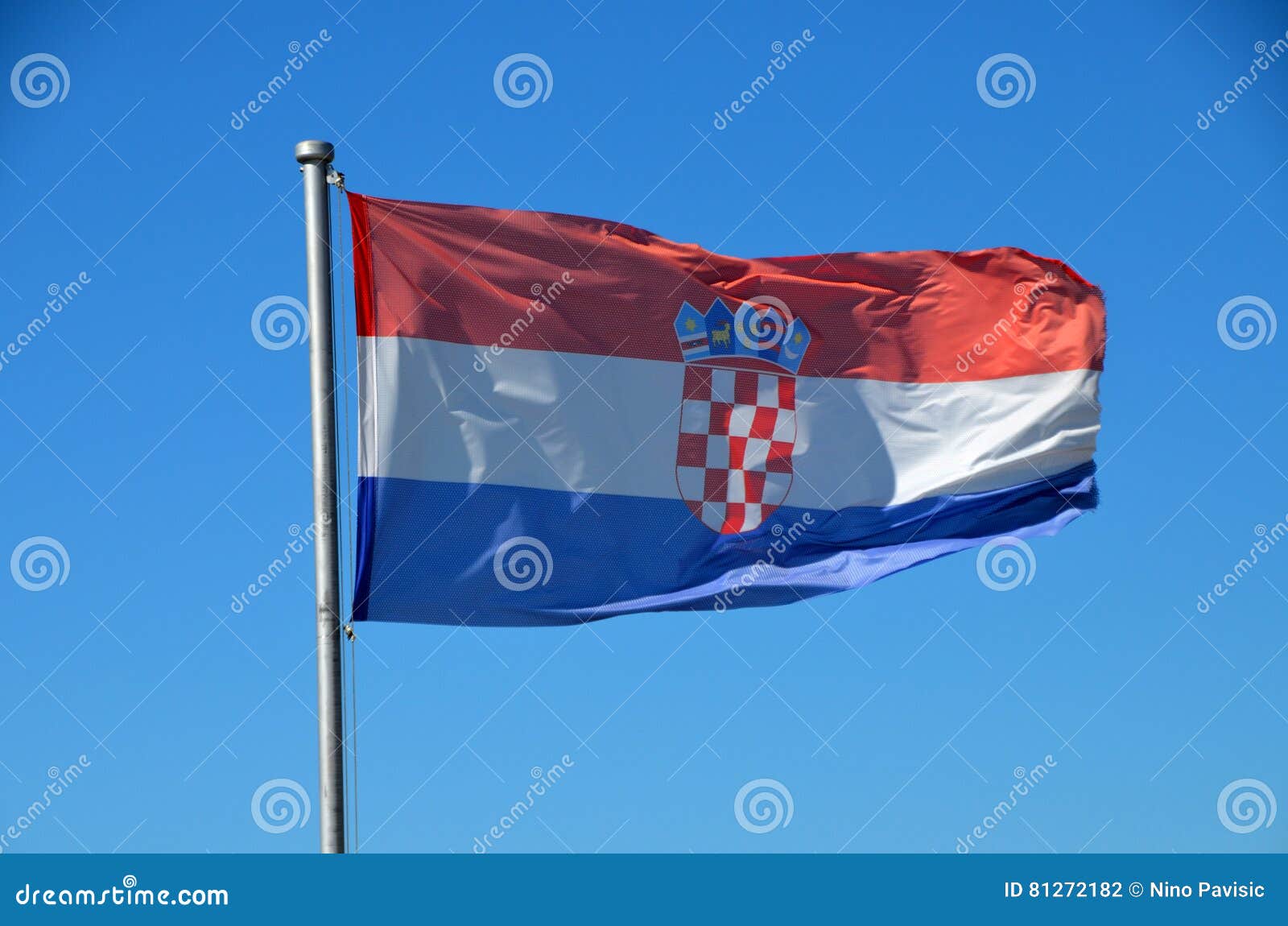 Croatian flag. stock photo. Image of emblem, blue, proud - 81272182