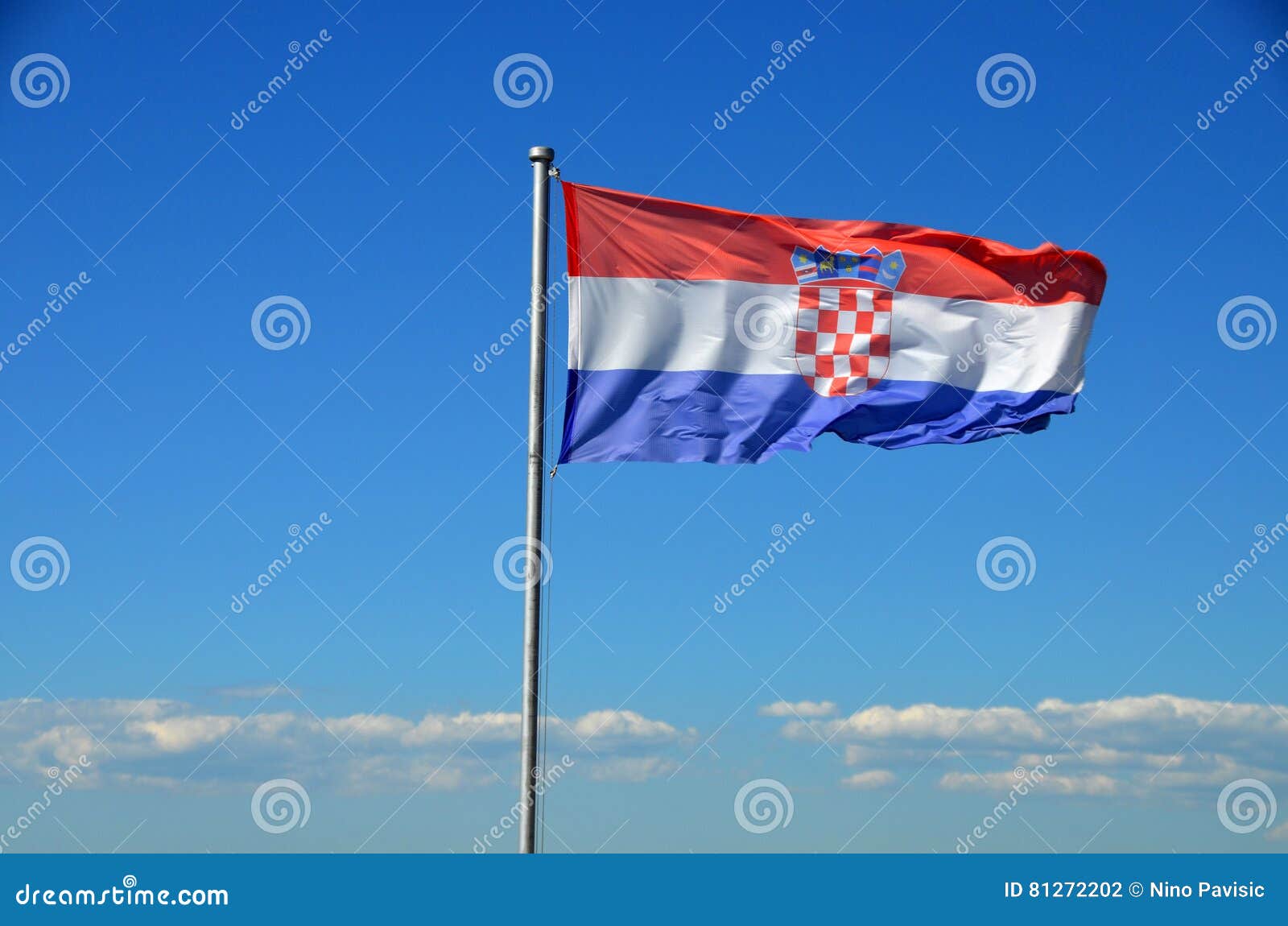 Croatian flag. stock photo. Image of wind, sign, country - 81272202