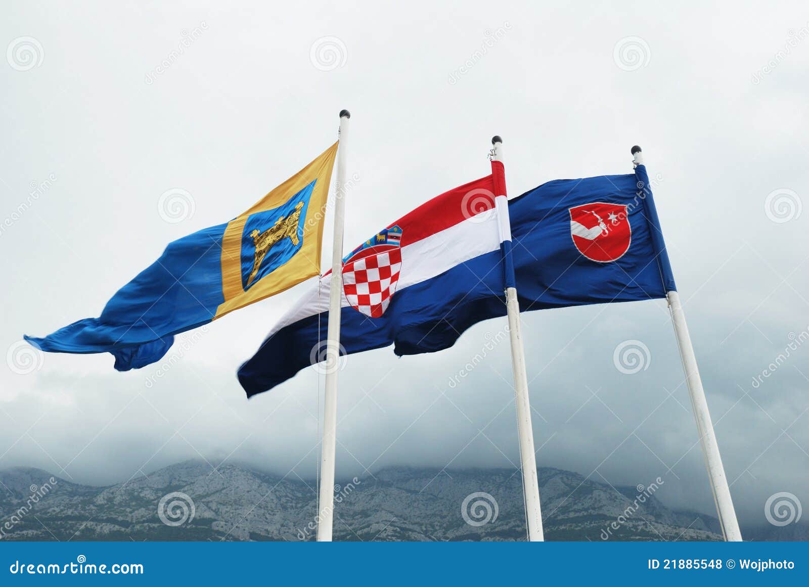 Croatian Flags In Front Of Sveti Ilija Royalty-Free Stock Image ...