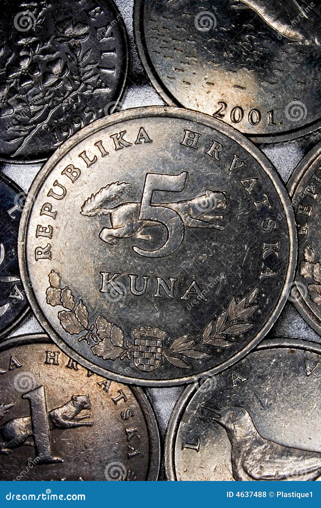 Croatian kuna coins stock photo. Image of shiny, marten - 4637488