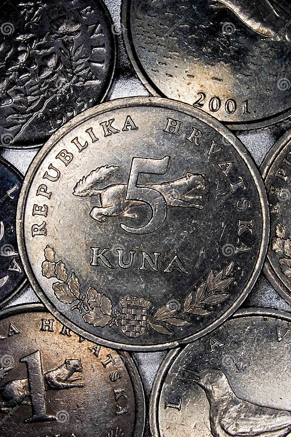 Croatian kuna coins stock photo. Image of shiny, marten - 4637488