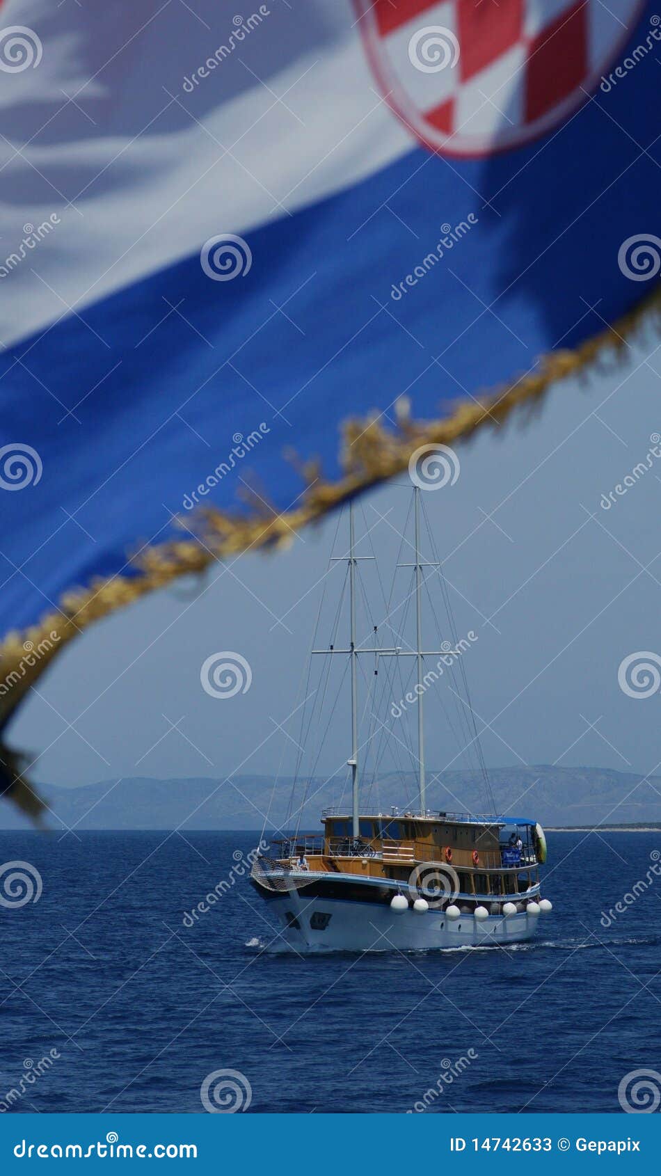 Croatian Sailing stock image. Image of flag, boat, dalmatian - 14742633