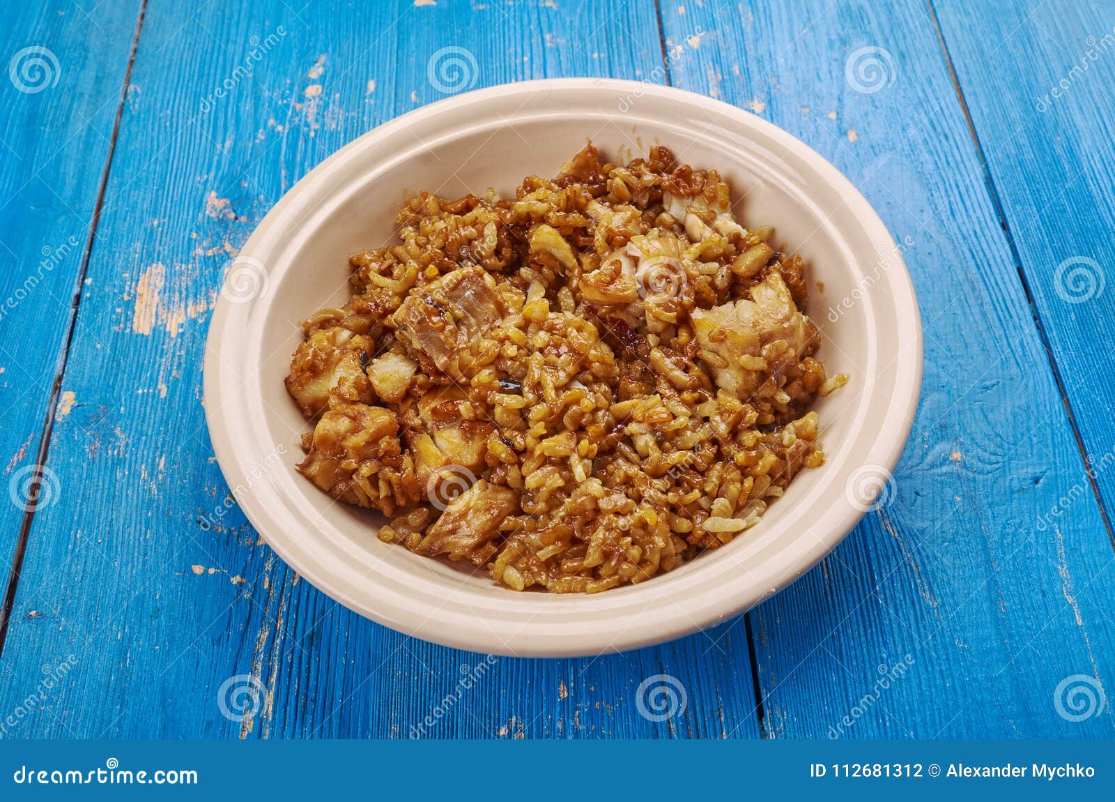 Croatian-style Cuttlefish Risotto Stock Photo - Image of overhead ...