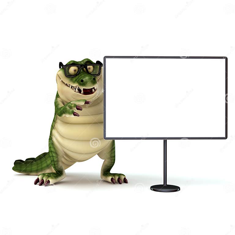 Croc with with board stock illustration. Illustration of alligator ...