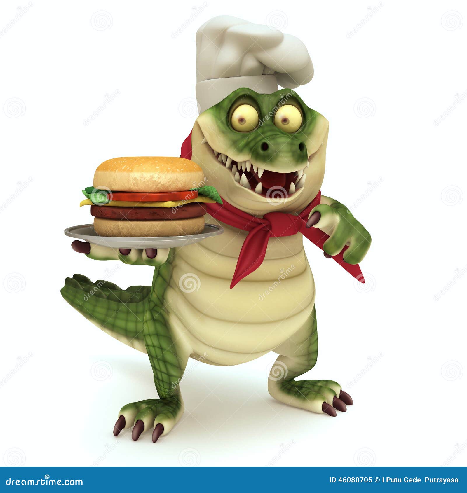 Croc, das Burger zeigt stock abbildung. Illustration von karikatur ...