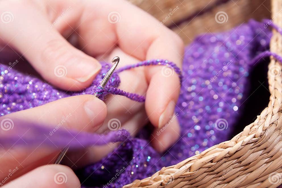 Crochet stock photo. Image of girl, thread, hook, hand - 25898300