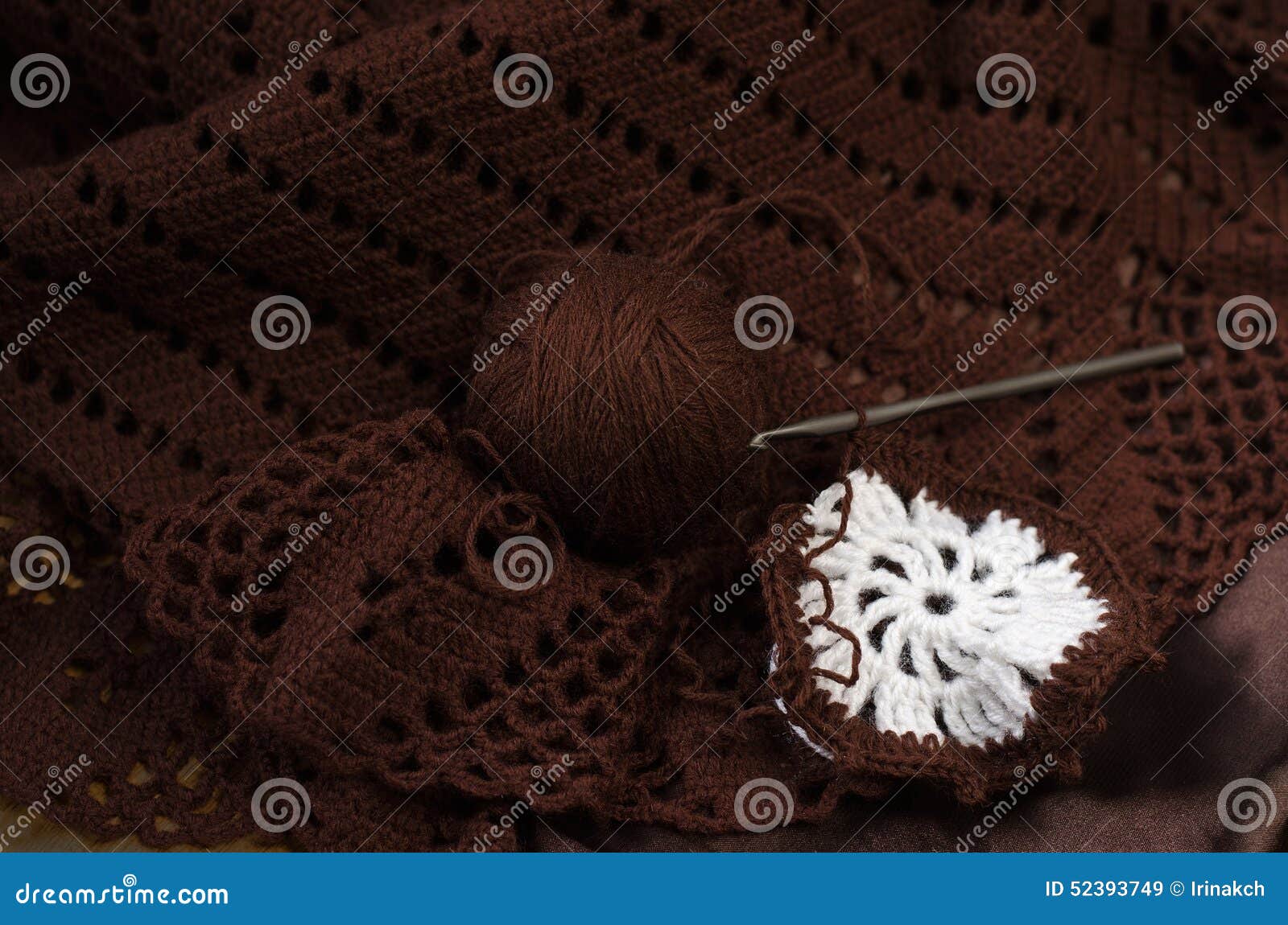 Crochet brown yarn stock image. Image of single, product - 52393749