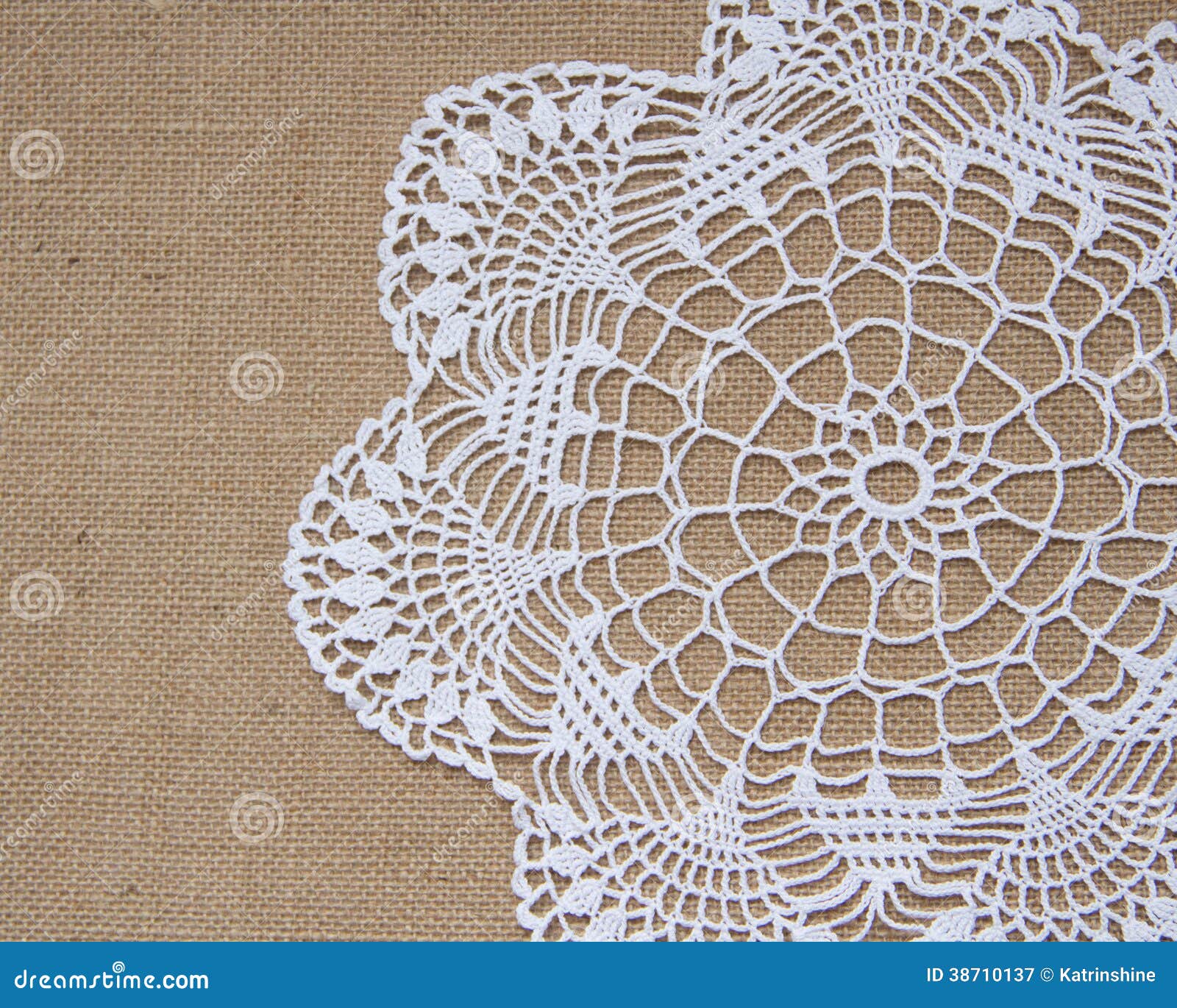 Crochet doily over burlap stock image. Image of fiber - 38710137