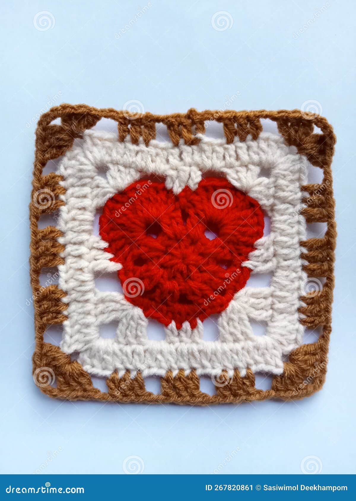 Crochet Granny Squares Heart Pattern Background Texture Abstract ...