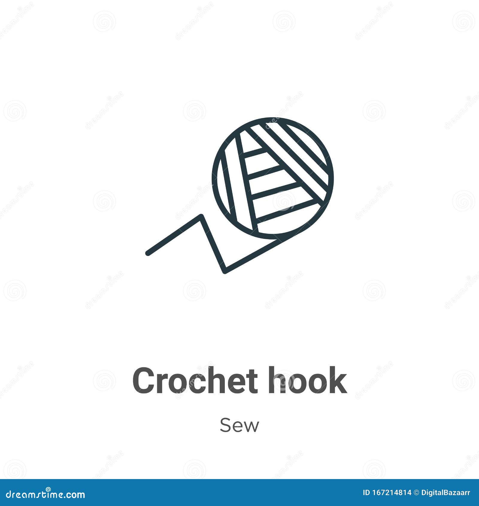 Crochet Hook Outline Vector Icon. Thin Line Black Crochet Hook Icon ...