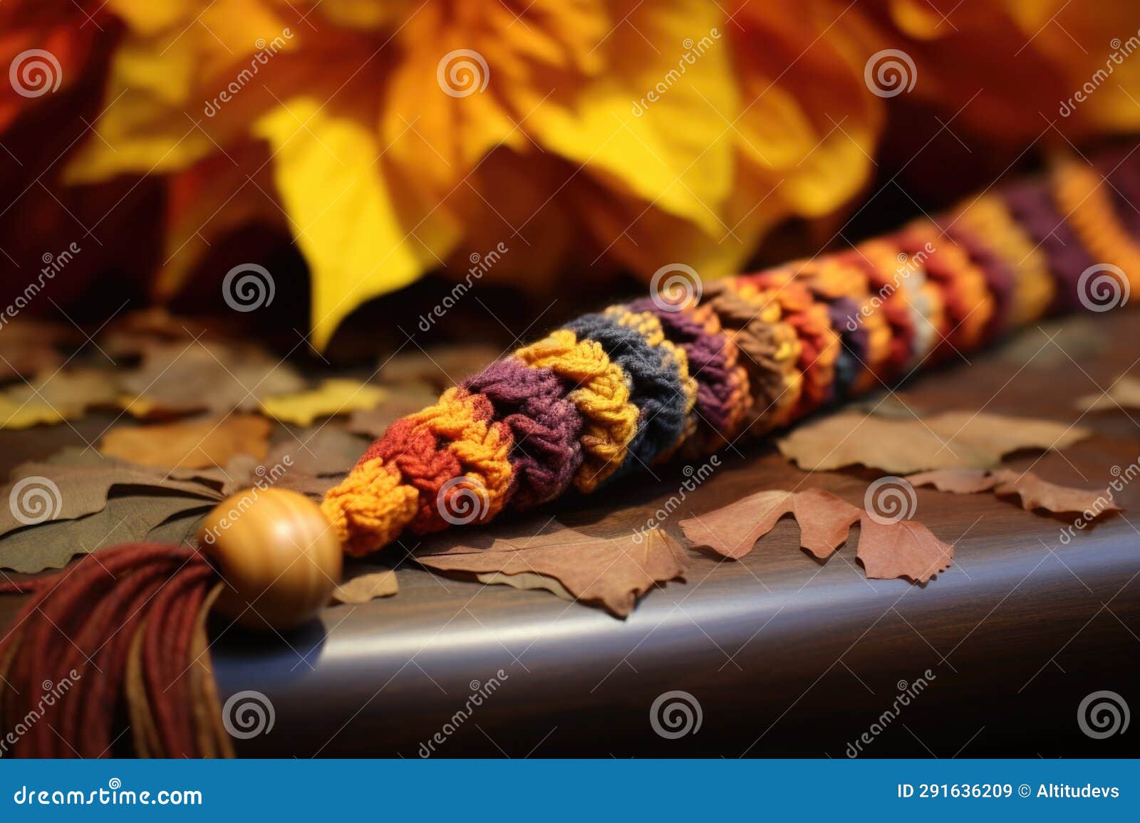 A Crochet Hook with a Strip of Fall-themed Pattern Stock Image - Image ...