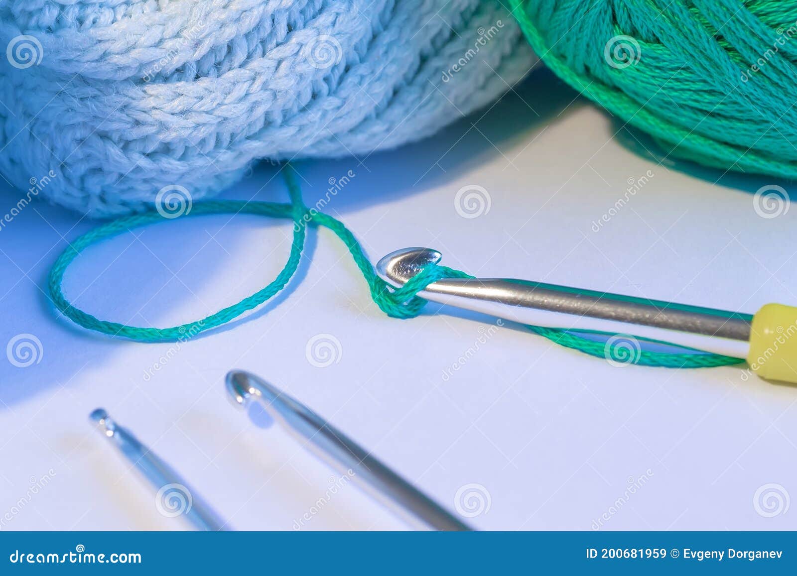 Crochet Hook Thread and Material Stock Image - Image of textile ...