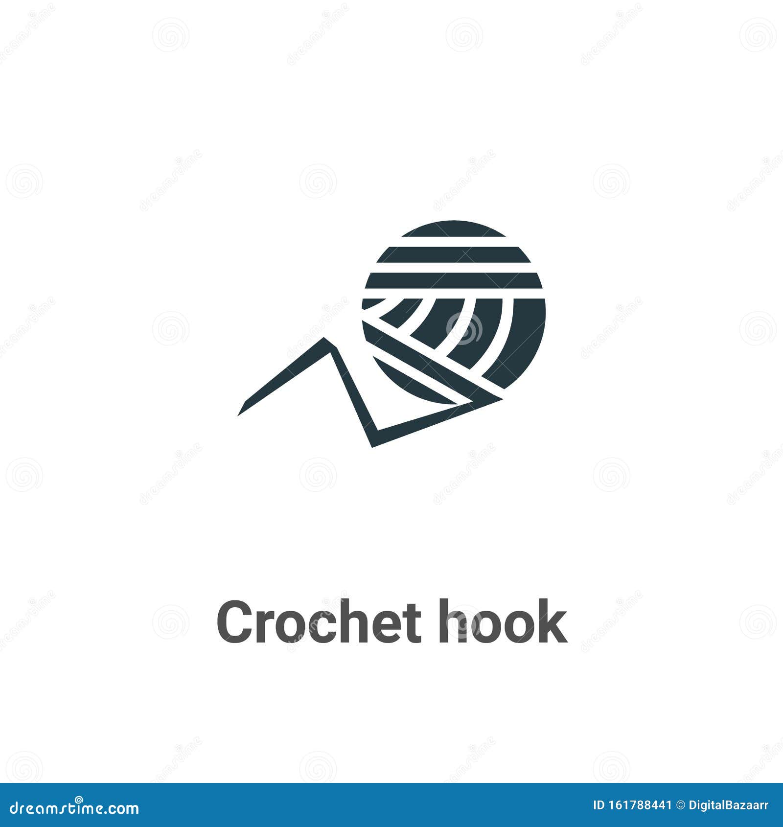 Crochet Hook Vector Icon on White Background. Flat Vector Crochet Hook ...