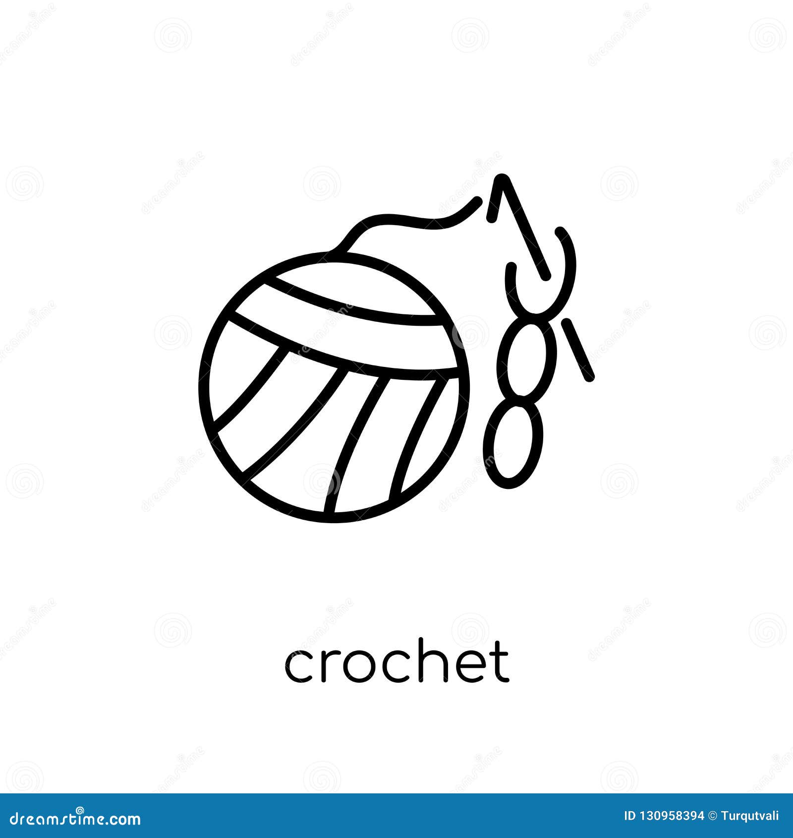 Crochet Icon from Collection. Stock Vector - Illustration of fabric ...