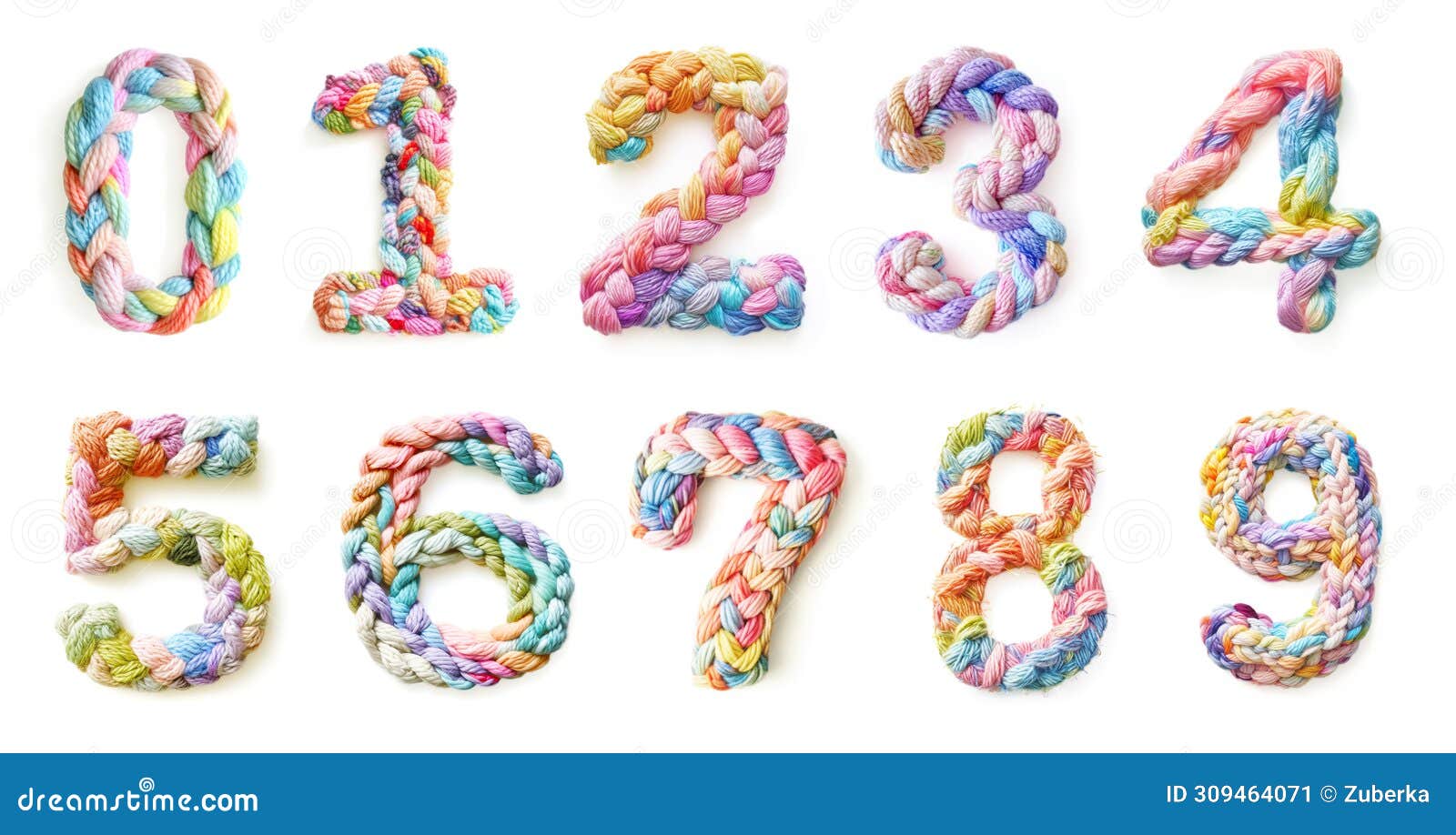 Crochet Knitted Numbers Set Stock Illustration - Illustration of design ...