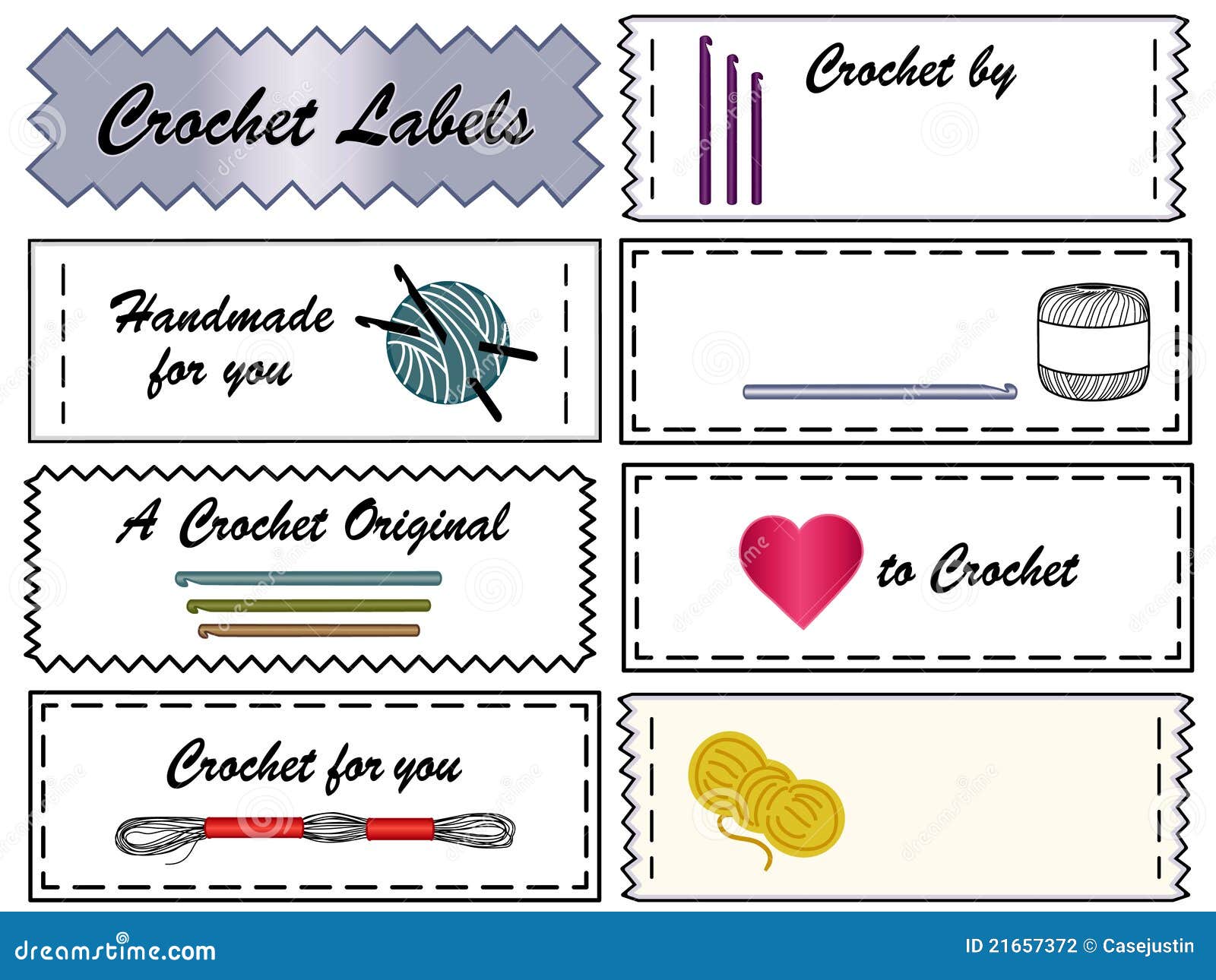 Crochet Labels stock vector. Illustration of embroidery - 21657372