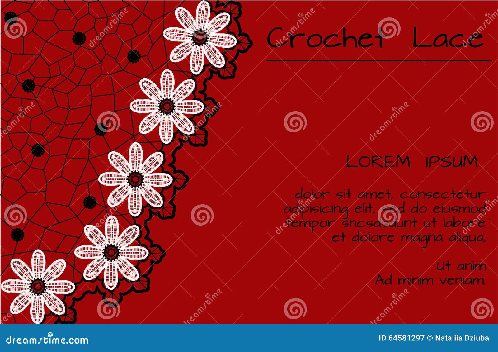 Crochet lace banner stock illustration. Illustration of frame - 64581297